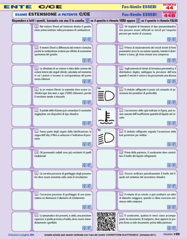 Libro Quiz Patenti C1/C1E e C/CE con Schede Esame - esseBì Italia