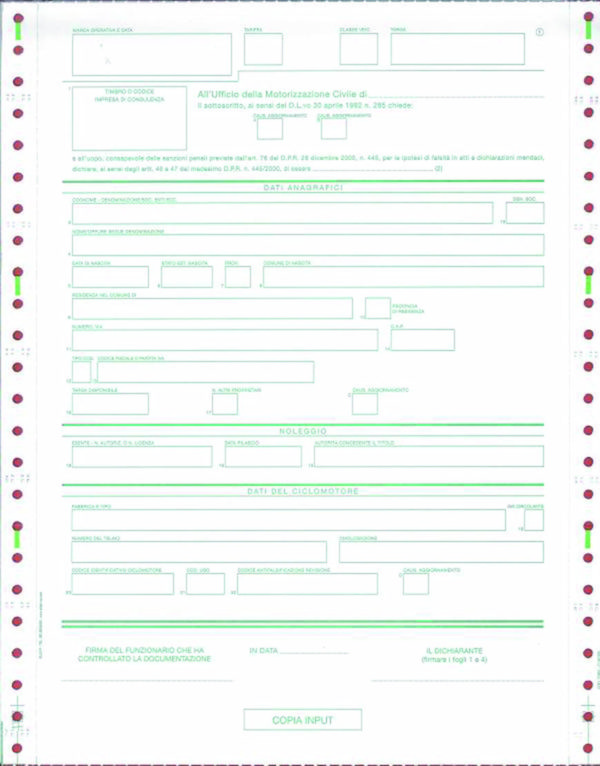 Modulo TT 2112 con Cartellina per rilascio della patente di guida ...